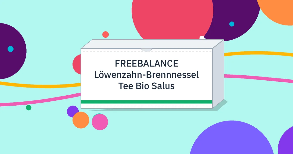 Symbolbild: Packung mit der Aufschrift FREEBALANCE Löwenzahn-Brennnessel Tee Bio Salus (PZN 18893027) – Verfügbarkeit und Bezug in Apotheken in Frankfurt am Main