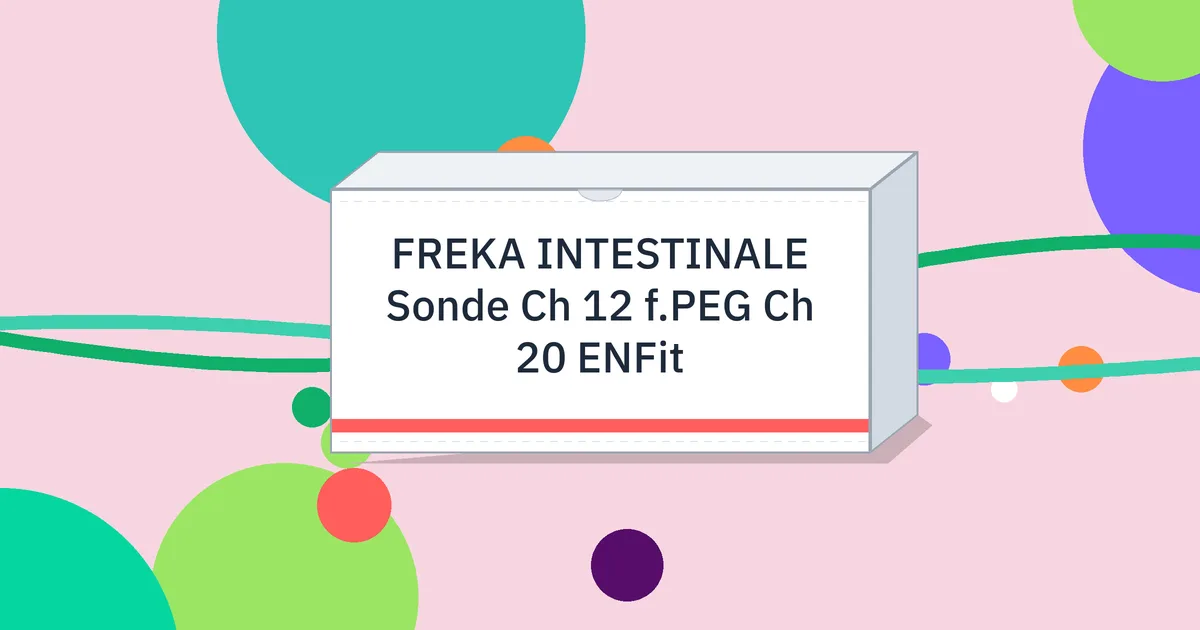 Symbolbild: Packung mit der Aufschrift FREKA INTESTINALE Sonde Ch 12 f.PEG Ch 20 ENFit (PZN 18166327) – Verfügbarkeit und Bezug in Apotheken in Frankfurt am Main