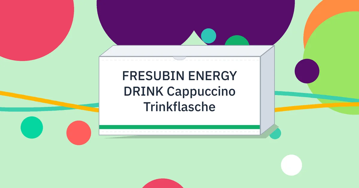 Symbolbild: Packung mit der Aufschrift FRESUBIN ENERGY DRINK Cappuccino Trinkflasche (PZN 10134144) – Verfügbarkeit und Bezug in Apotheken in Frankfurt am Main