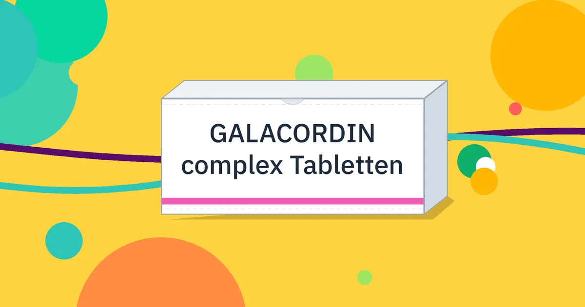Symbolbild: Packung mit der Aufschrift GALACORDIN complex Tabletten (PZN 10557382) – Verfügbarkeit und Bezug in Apotheken in Frankfurt am Main