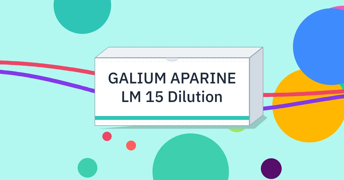 Symbolbild: Packung mit der Aufschrift GALIUM APARINE LM 15 Dilution (PZN 13497166) – Verfügbarkeit und Bezug in Apotheken in Frankfurt am Main