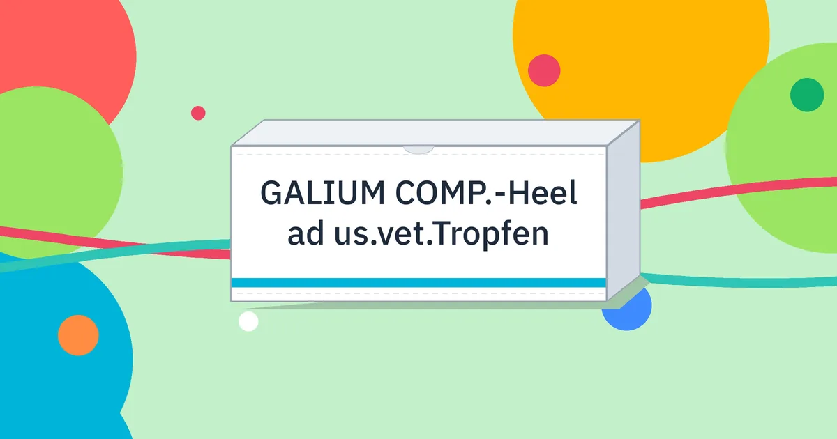 Symbolbild: Packung mit der Aufschrift GALIUM COMP.-Heel ad us.vet.Tropfen (PZN 04658050) – Verfügbarkeit und Bezug in Apotheken in Frankfurt am Main