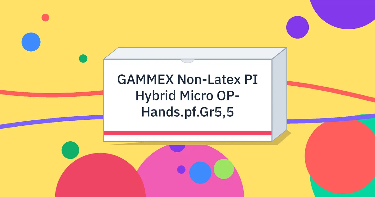 Symbolbild: Packung mit der Aufschrift GAMMEX Non-Latex PI Hybrid Micro OP-Hands.pf.Gr5,5 (PZN 18912606) – Verfügbarkeit und Bezug in Apotheken in Frankfurt am Main