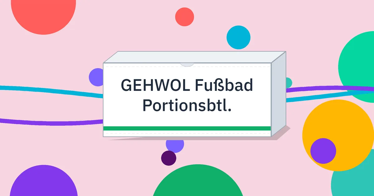 Symbolbild: Packung mit der Aufschrift GEHWOL Fußbad Portionsbtl. (PZN 07660745) – Verfügbarkeit und Bezug in Apotheken in Frankfurt am Main
