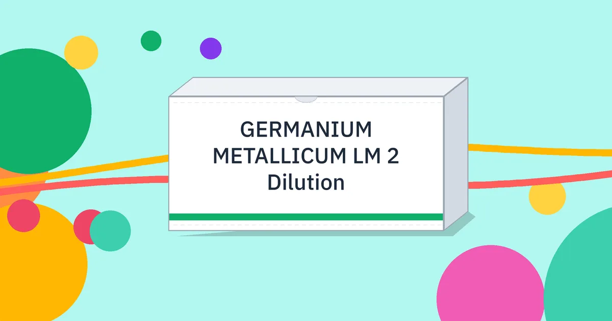 Symbolbild: Packung mit der Aufschrift GERMANIUM METALLICUM LM 2 Dilution (PZN 12877056) – Verfügbarkeit und Bezug in Apotheken in Frankfurt am Main
