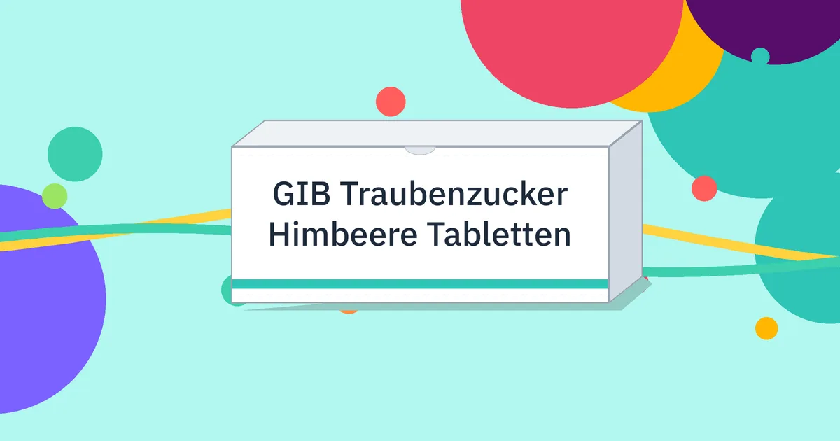 Symbolbild: Packung mit der Aufschrift GIB Traubenzucker Himbeere Tabletten (PZN 18655196) – Verfügbarkeit und Bezug in Apotheken in Frankfurt am Main