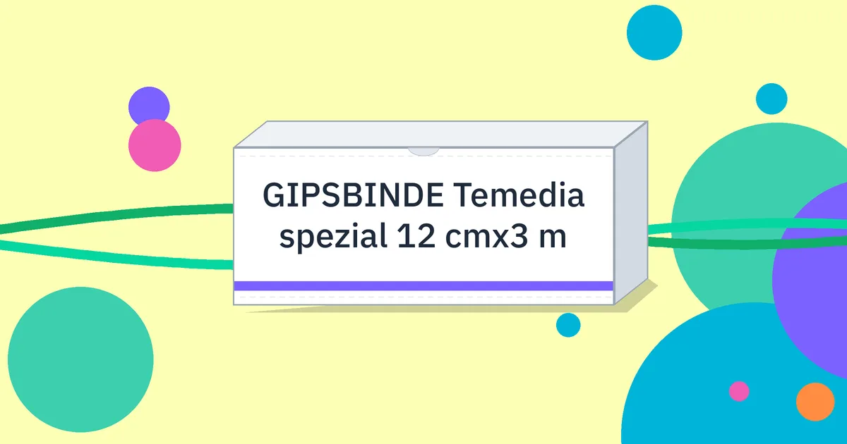 Symbolbild: Packung mit der Aufschrift GIPSBINDE Temedia spezial 12 cmx3 m (PZN 13250572) – Verfügbarkeit und Bezug in Apotheken in Frankfurt am Main