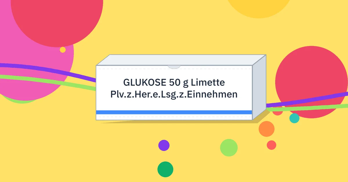 Symbolbild: Packung mit der Aufschrift GLUKOSE 50 g Limette Plv.z.Her.e.Lsg.z.Einnehmen (PZN 11540030) – Verfügbarkeit und Bezug in Apotheken in Frankfurt am Main