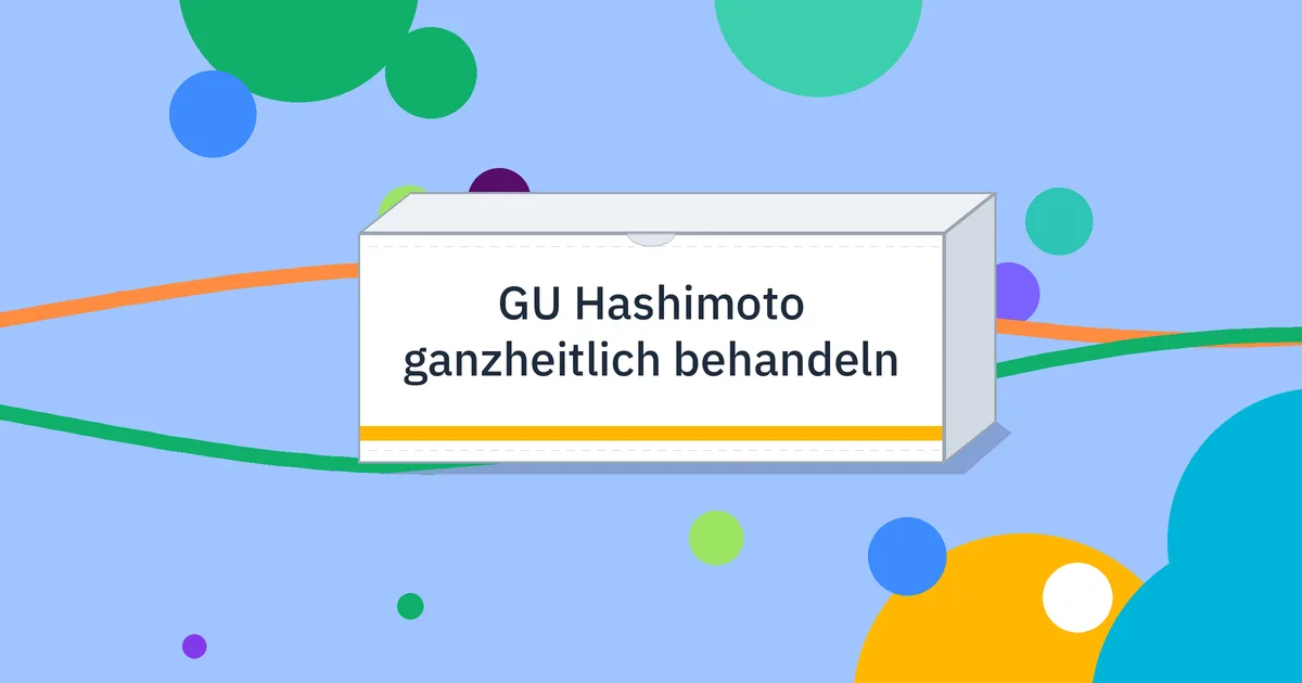 Symbolbild: Packung mit der Aufschrift GU Hashimoto ganzheitlich behandeln (PZN 19490136) – Verfügbarkeit und Bezug in Apotheken in Frankfurt am Main