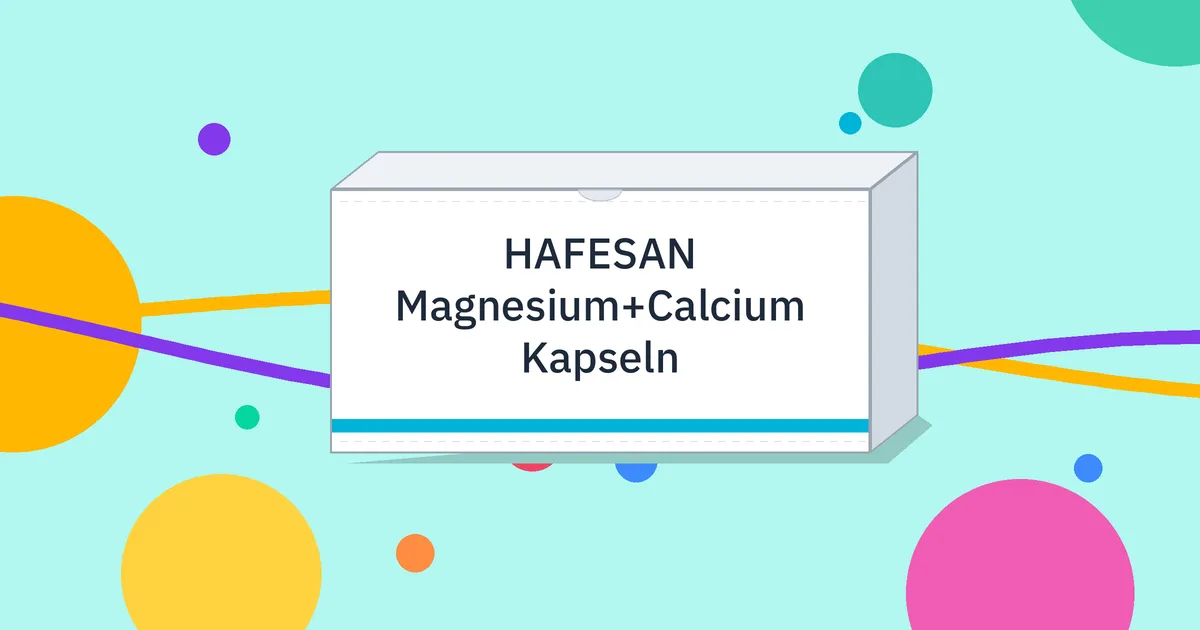 Symbolbild: Packung mit der Aufschrift HAFESAN Magnesium+Calcium Kapseln (PZN 07427368) – Verfügbarkeit und Bezug in Apotheken in Frankfurt am Main