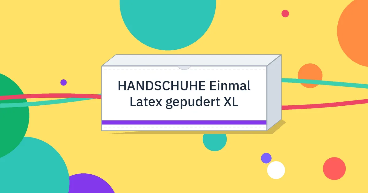 Symbolbild: Packung mit der Aufschrift HANDSCHUHE Einmal Latex gepudert XL (PZN 02500356) – Verfügbarkeit und Bezug in Apotheken in Frankfurt am Main