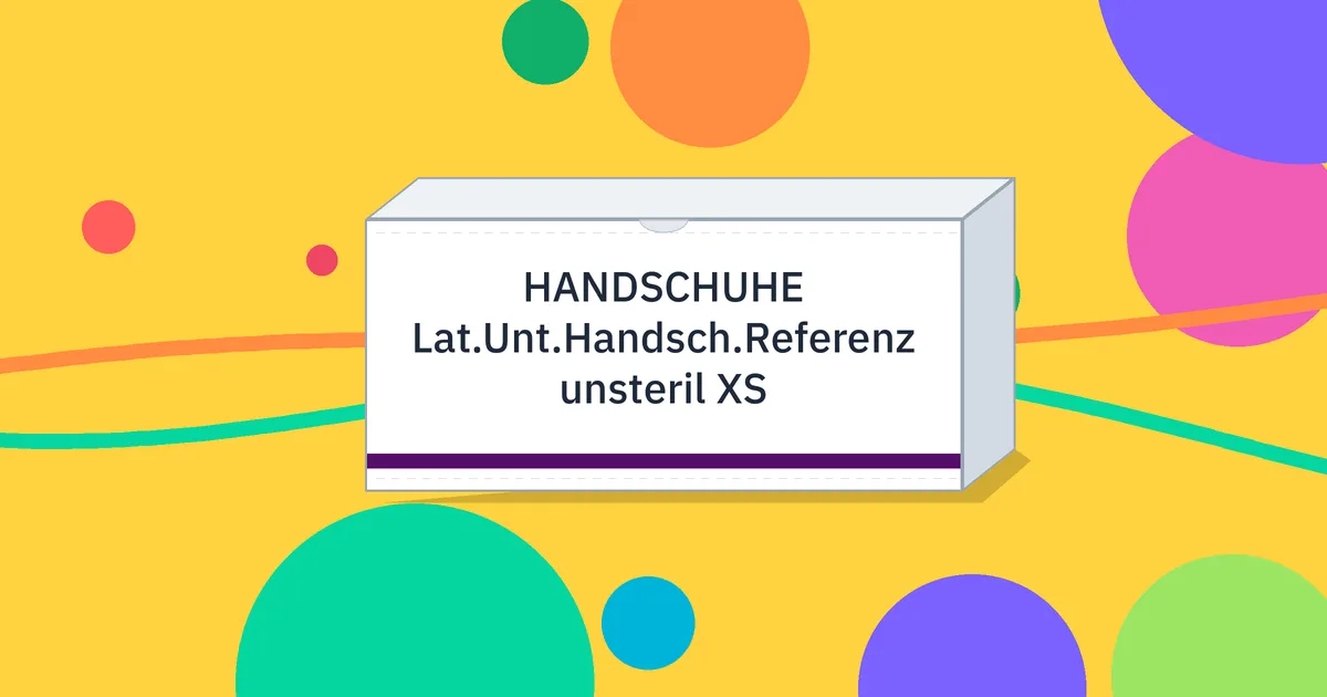 Symbolbild: Packung mit der Aufschrift HANDSCHUHE Lat.Unt.Handsch.Referenz unsteril XS (PZN 06177515) – Verfügbarkeit und Bezug in Apotheken in Frankfurt am Main