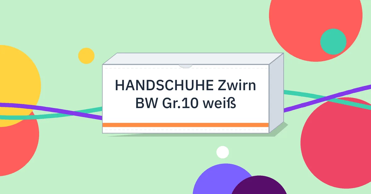 Symbolbild: Packung mit der Aufschrift HANDSCHUHE Zwirn BW Gr.10 weiß (PZN 03163866) – Verfügbarkeit und Bezug in Apotheken in Frankfurt am Main
