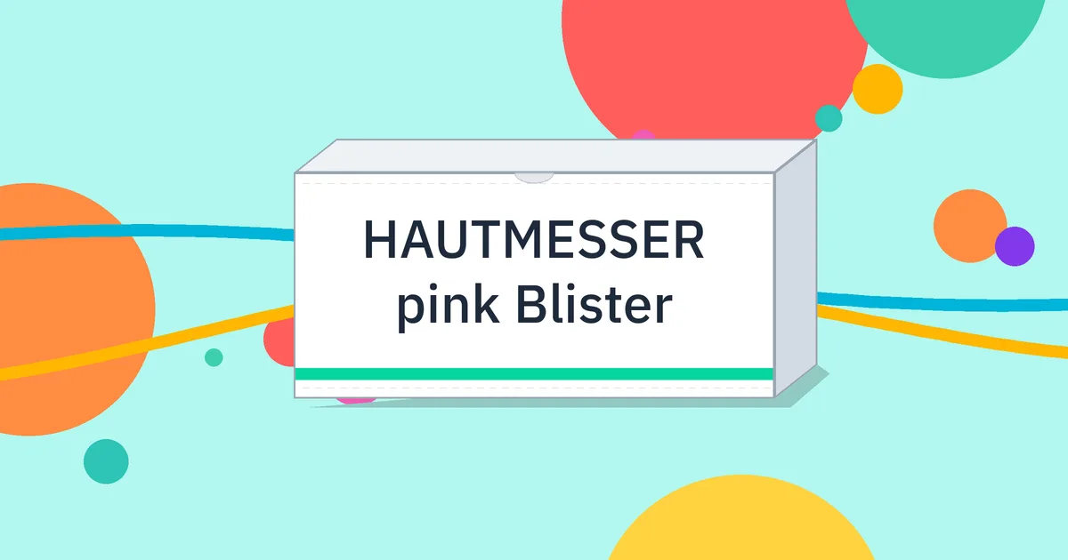 Symbolbild: Packung mit der Aufschrift HAUTMESSER pink Blister (PZN 01592238) – Verfügbarkeit und Bezug in Apotheken in Frankfurt am Main