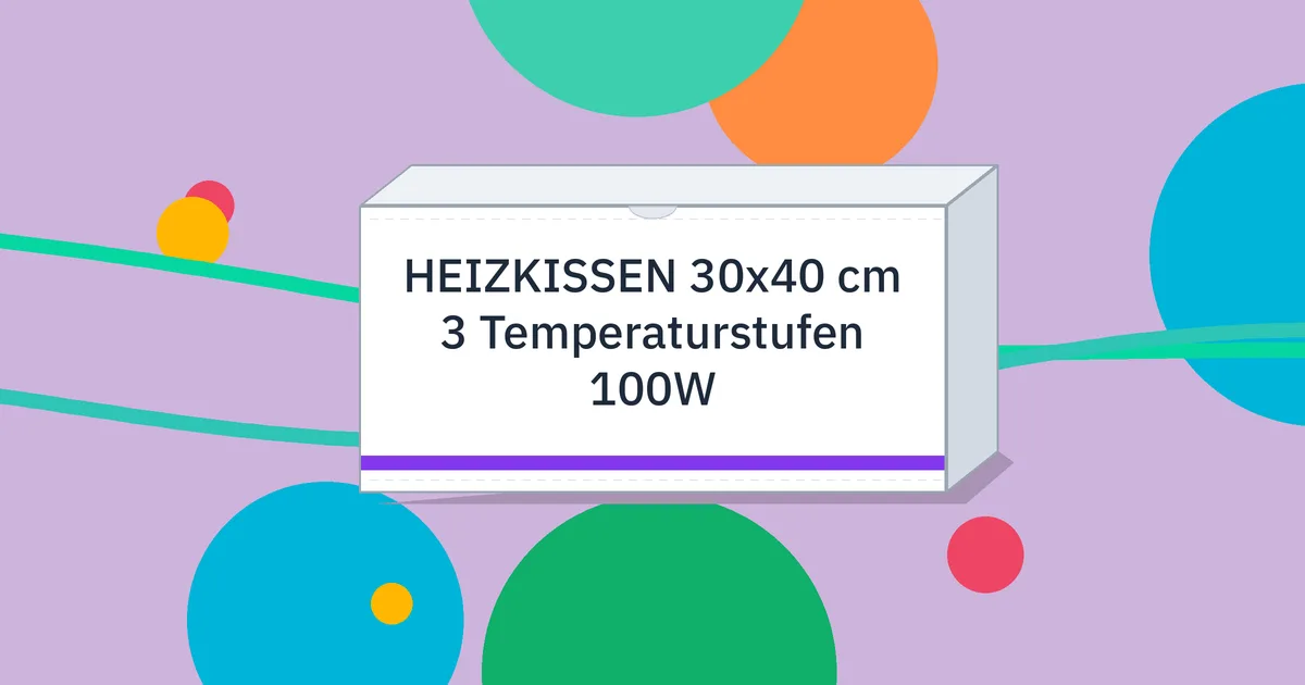 Symbolbild: Packung mit der Aufschrift HEIZKISSEN 30x40 cm 3 Temperaturstufen 100W (PZN 14324189) – Verfügbarkeit und Bezug in Apotheken in Frankfurt am Main