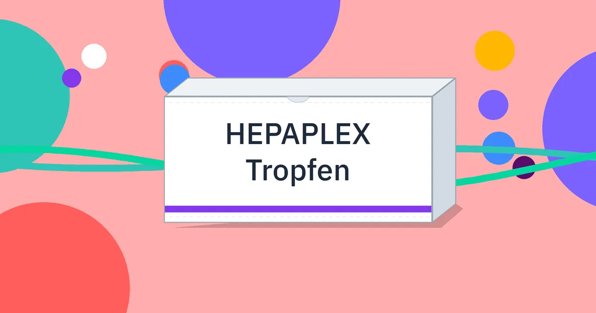 Symbolbild: Packung mit der Aufschrift HEPAPLEX Tropfen (PZN 10298940) – Verfügbarkeit und Bezug in Apotheken in Frankfurt am Main