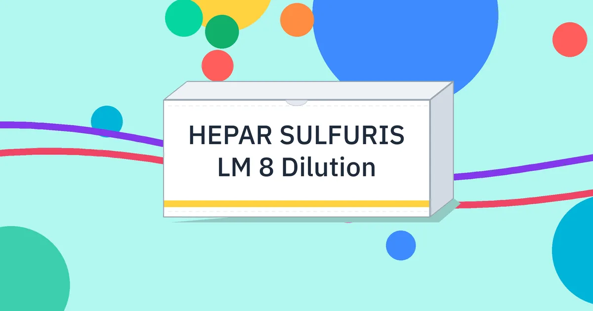 Symbolbild: Packung mit der Aufschrift HEPAR SULFURIS LM 8 Dilution (PZN 12887391) – Verfügbarkeit und Bezug in Apotheken in Frankfurt am Main