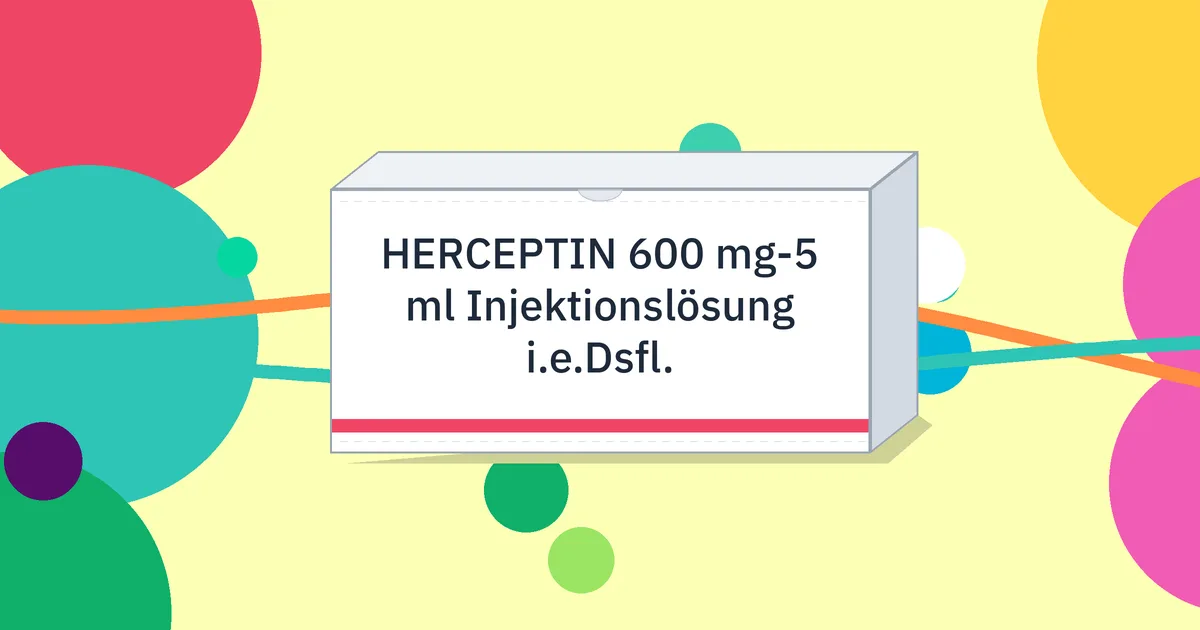 Symbolbild: Packung mit der Aufschrift HERCEPTIN 600 mg-5 ml Injektionslösung i.e.Dsfl. (PZN 12432756) – Verfügbarkeit und Bezug in Apotheken in Frankfurt am Main