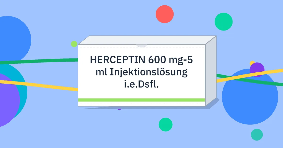 Symbolbild: Packung mit der Aufschrift HERCEPTIN 600 mg-5 ml Injektionslösung i.e.Dsfl. (PZN 12724080) – Verfügbarkeit und Bezug in Apotheken in Frankfurt am Main