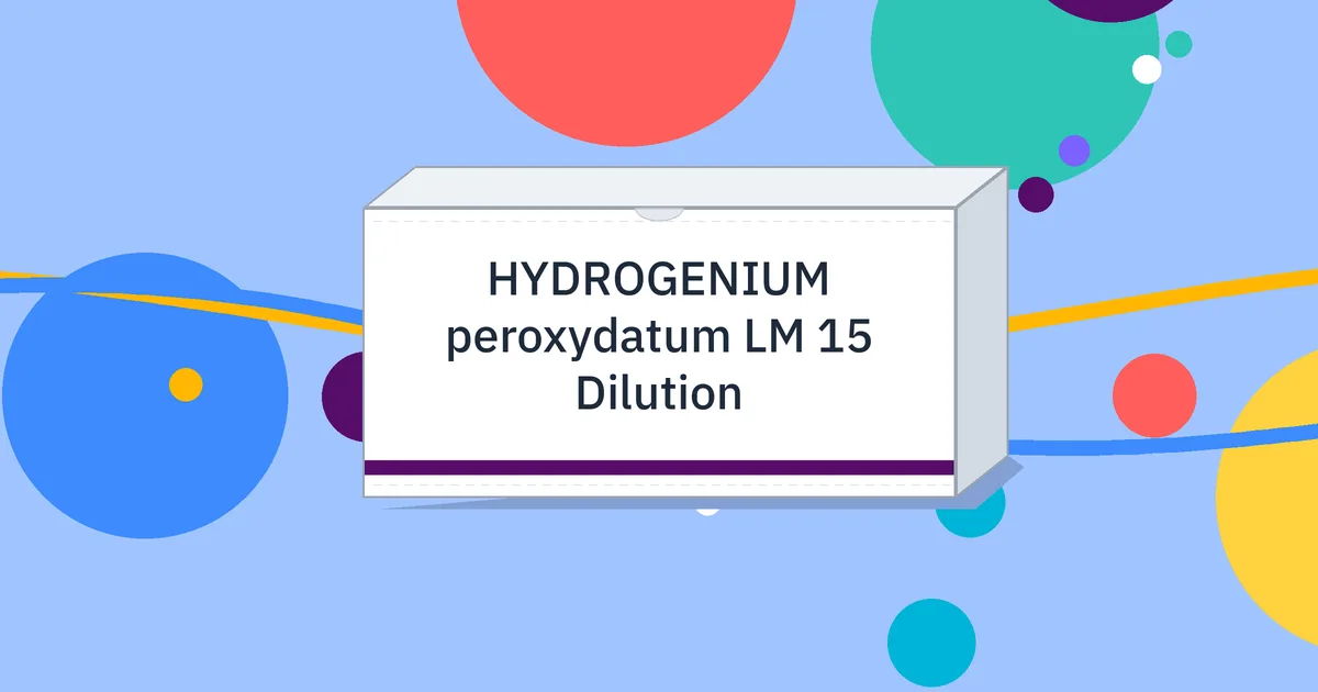 Symbolbild: Packung mit der Aufschrift HYDROGENIUM peroxydatum LM 15 Dilution (PZN 13557276) – Verfügbarkeit und Bezug in Apotheken in Frankfurt am Main