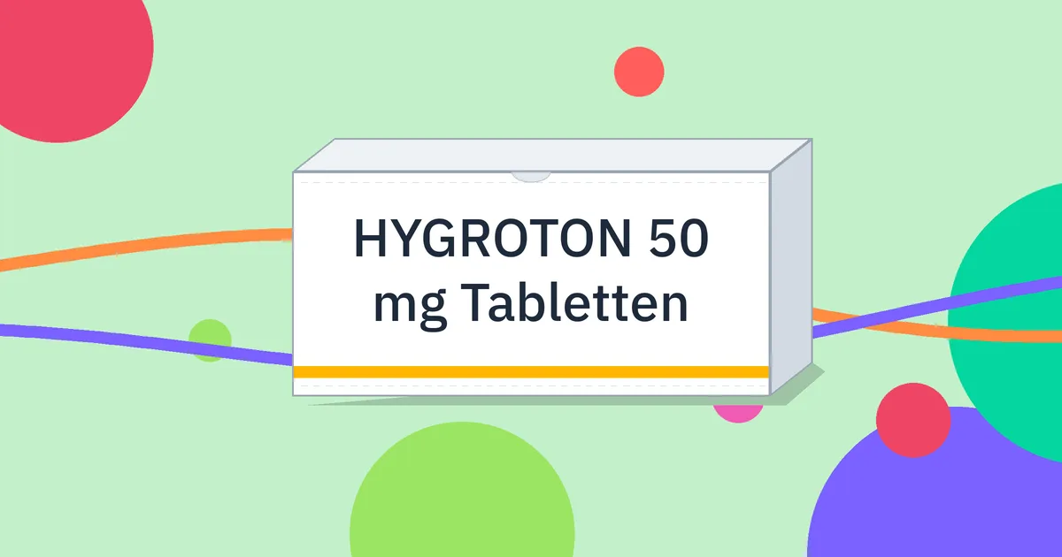 Symbolbild: Packung mit der Aufschrift HYGROTON 50 mg Tabletten (PZN 03524956) – Verfügbarkeit und Bezug in Apotheken in Frankfurt am Main