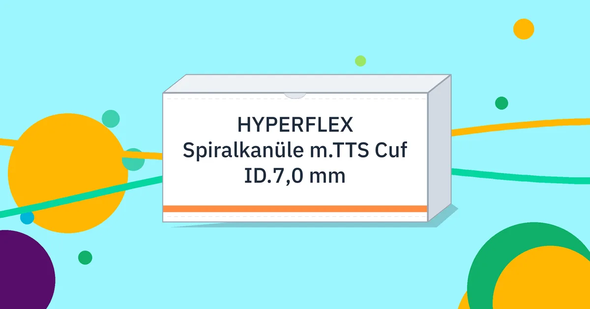 Symbolbild: Packung mit der Aufschrift HYPERFLEX Spiralkanüle m.TTS Cuf ID.7,0 mm (PZN 06827114) – Verfügbarkeit und Bezug in Apotheken in Frankfurt am Main