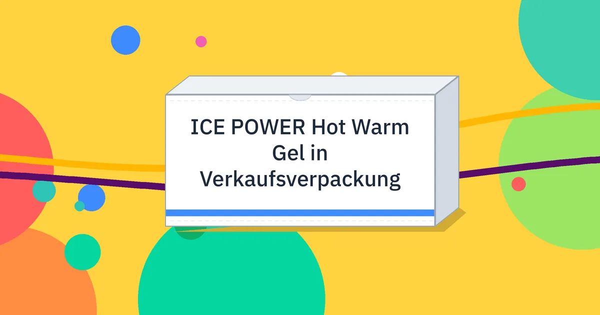 Symbolbild: Packung mit der Aufschrift ICE POWER Hot Warm Gel in Verkaufsverpackung (PZN 12505113) – Verfügbarkeit und Bezug in Apotheken in Frankfurt am Main