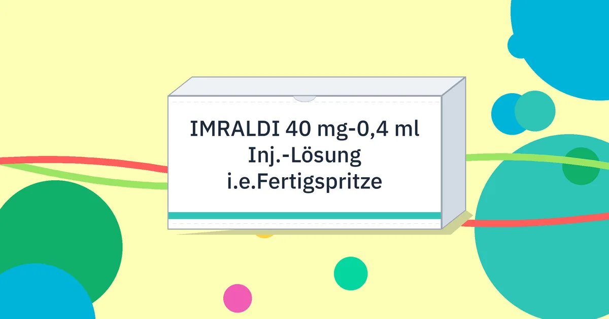 Symbolbild: Packung mit der Aufschrift IMRALDI 40 mg-0,4 ml Inj.-Lösung i.e.Fertigspritze (PZN 18410690) – Verfügbarkeit und Bezug in Apotheken in Frankfurt am Main