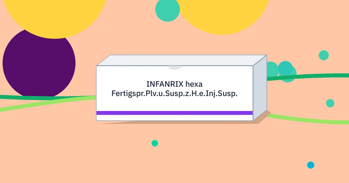 Symbolbild: Packung mit der Aufschrift INFANRIX hexa Fertigspr.Plv.u.Susp.z.H.e.Inj.Susp. (PZN 18303296) – Verfügbarkeit und Bezug in Apotheken in Frankfurt am Main