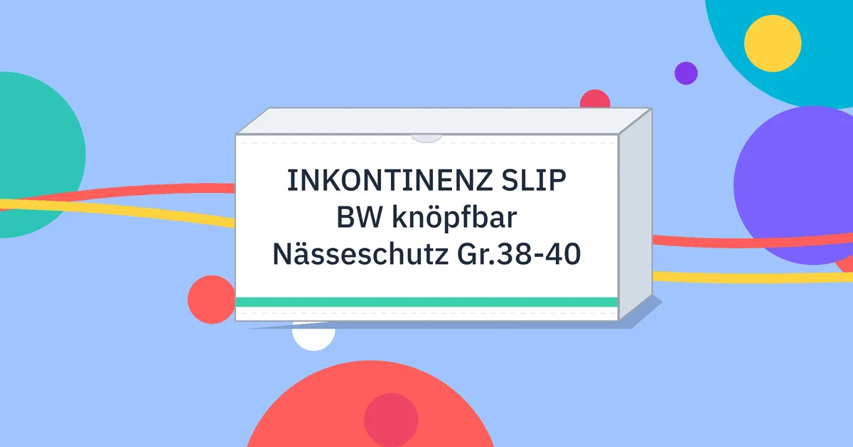 Symbolbild: Packung mit der Aufschrift INKONTINENZ SLIP BW knöpfbar Nässeschutz Gr.38-40 (PZN 10245961) – Verfügbarkeit und Bezug in Apotheken in Frankfurt am Main