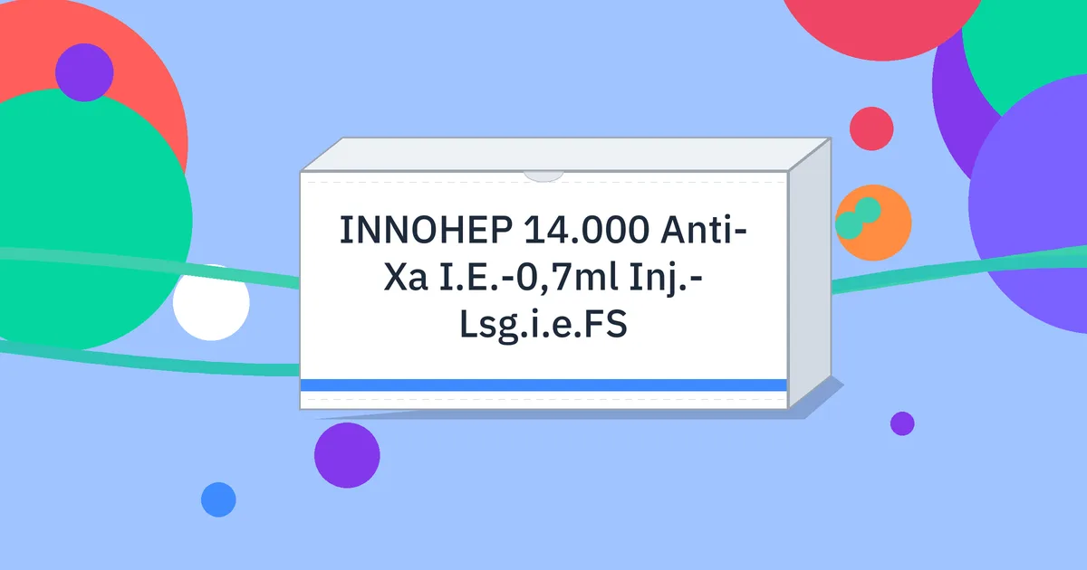 Symbolbild: Packung mit der Aufschrift INNOHEP 14.000 Anti-Xa I.E.-0,7ml Inj.-Lsg.i.e.FS (PZN 16752216) – Verfügbarkeit und Bezug in Apotheken in Frankfurt am Main