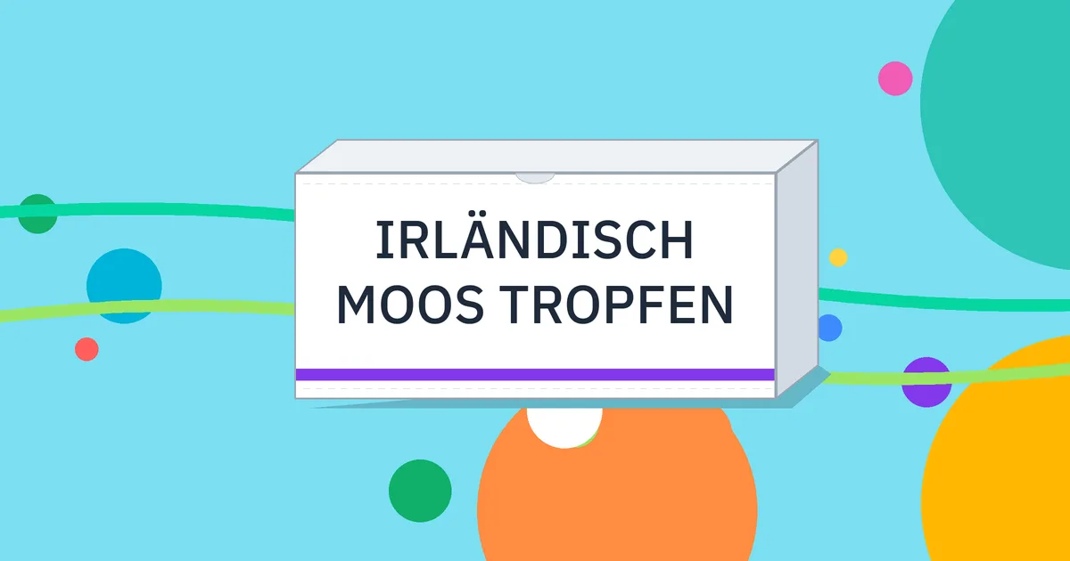 Symbolbild: Packung mit der Aufschrift IRLÄNDISCH MOOS TROPFEN (PZN 14283094) – Verfügbarkeit und Bezug in Apotheken in Frankfurt am Main