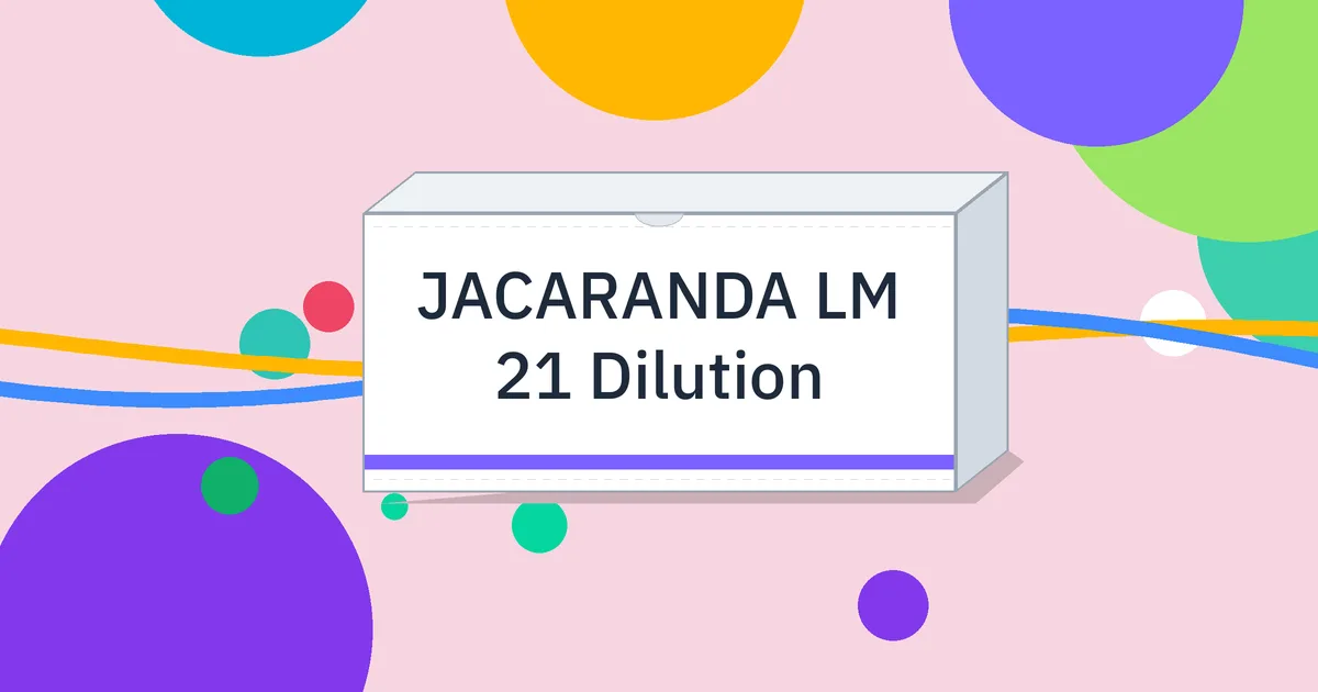 Symbolbild: Packung mit der Aufschrift JACARANDA LM 21 Dilution (PZN 13561504) – Verfügbarkeit und Bezug in Apotheken in Frankfurt am Main