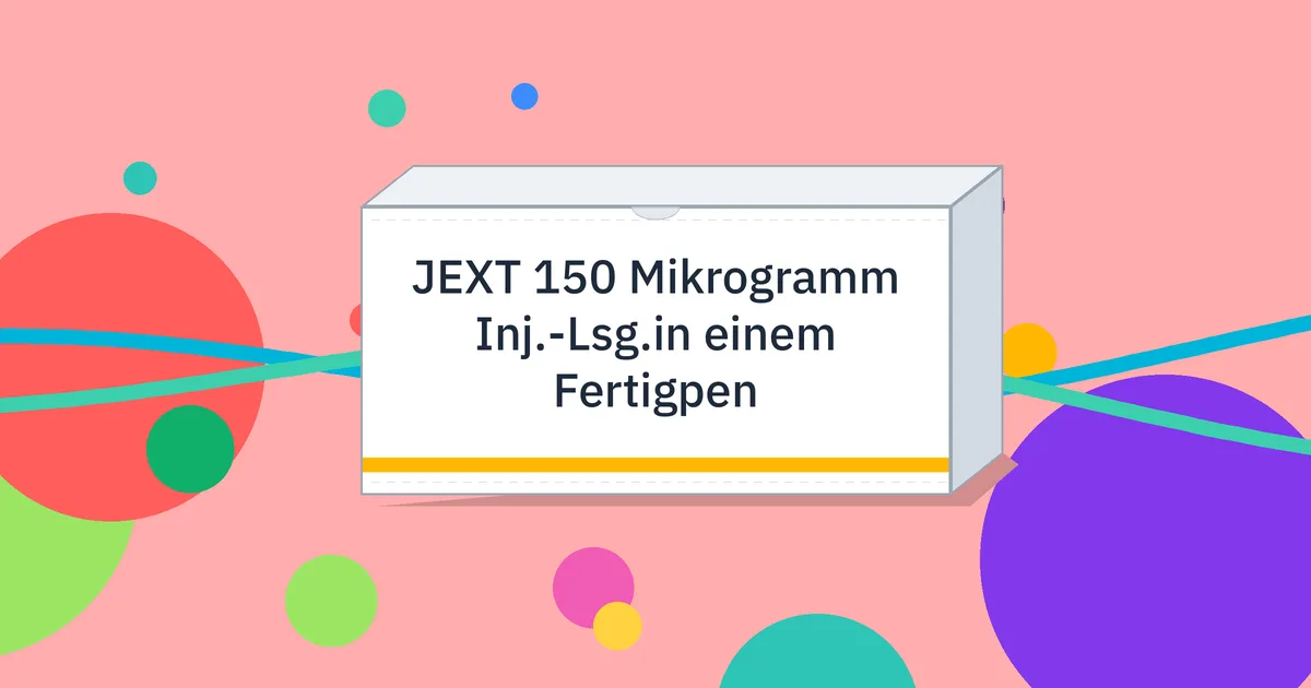 Symbolbild: Packung mit der Aufschrift JEXT 150 Mikrogramm Inj.-Lsg.in einem Fertigpen (PZN 06896687) – Verfügbarkeit und Bezug in Apotheken in Frankfurt am Main