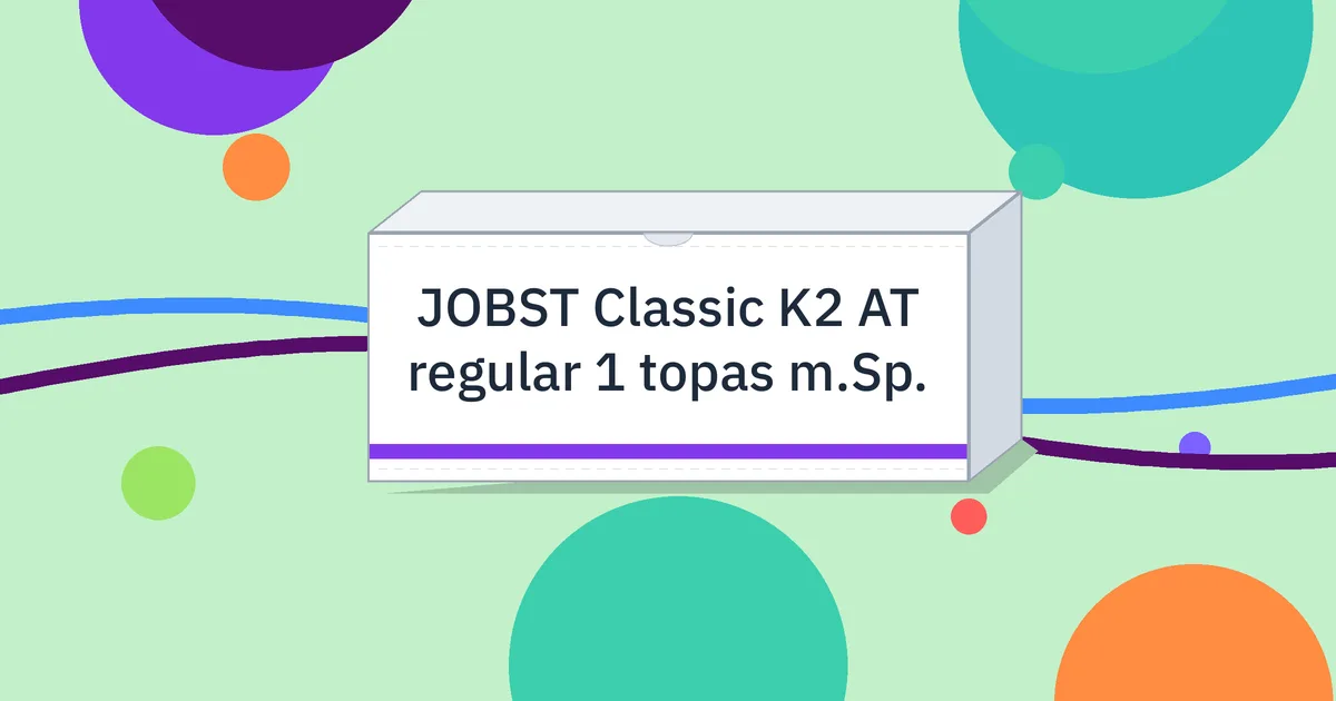 Symbolbild: Packung mit der Aufschrift JOBST Classic K2 AT regular 1 topas m.Sp. (PZN 13069074) – Verfügbarkeit und Bezug in Apotheken in Frankfurt am Main