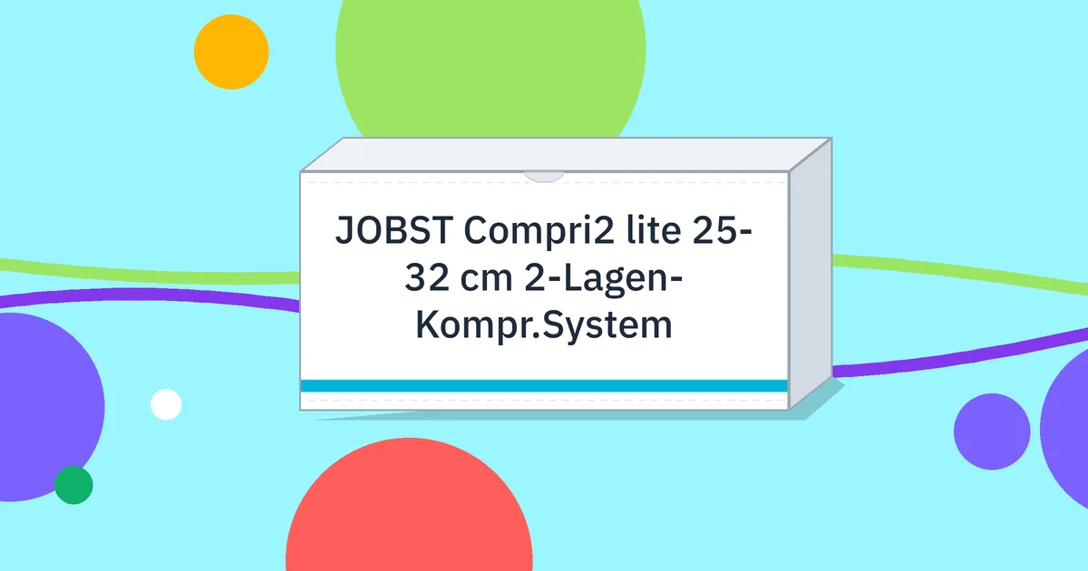 Symbolbild: Packung mit der Aufschrift JOBST Compri2 lite 25-32 cm 2-Lagen-Kompr.System (PZN 13351586) – Verfügbarkeit und Bezug in Apotheken in Frankfurt am Main