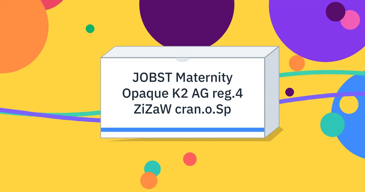 Symbolbild: Packung mit der Aufschrift JOBST Maternity Opaque K2 AG reg.4 ZiZaW cran.o.Sp (PZN 15858266) – Verfügbarkeit und Bezug in Apotheken in Frankfurt am Main