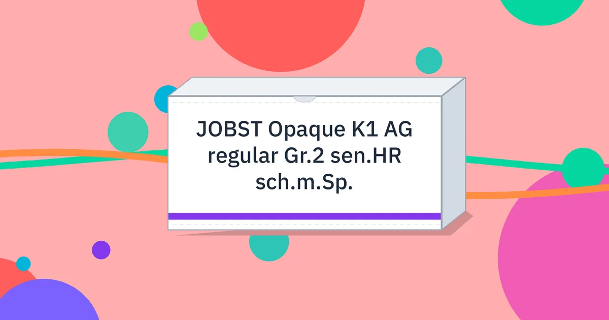 Symbolbild: Packung mit der Aufschrift JOBST Opaque K1 AG regular Gr.2 sen.HR sch.m.Sp. (PZN 13092794) – Verfügbarkeit und Bezug in Apotheken in Frankfurt am Main