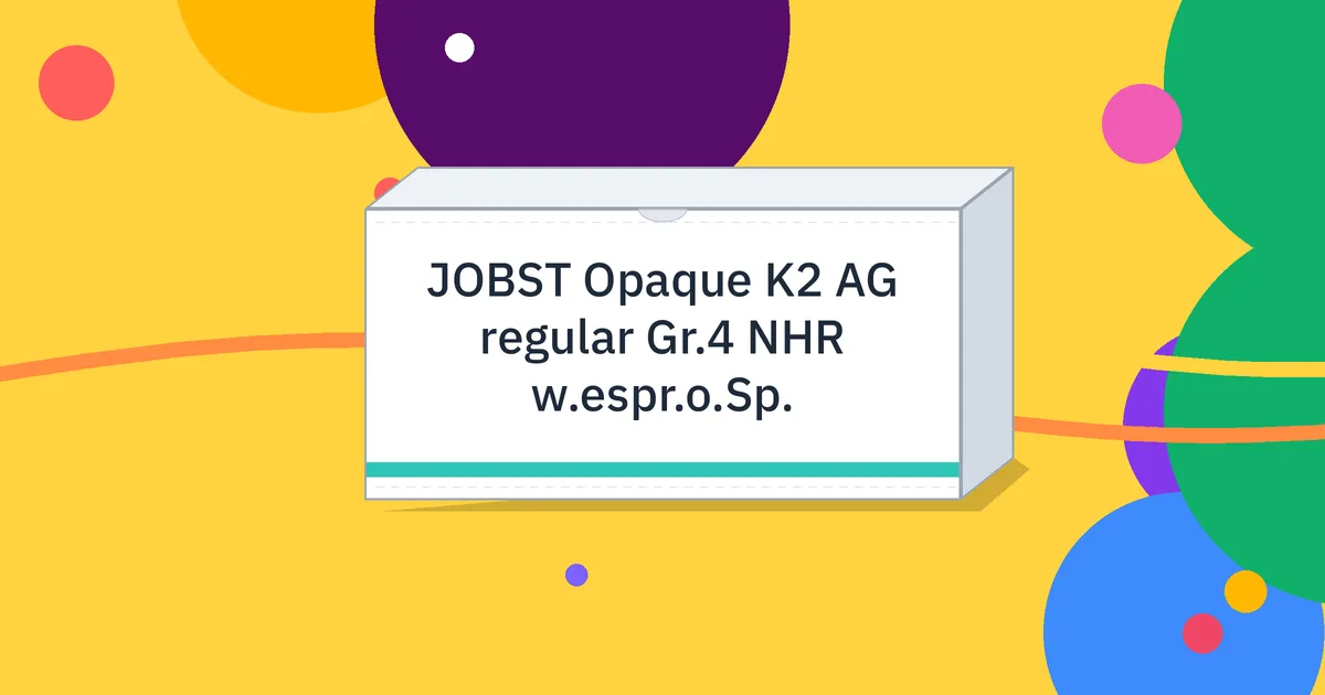 Symbolbild: Packung mit der Aufschrift JOBST Opaque K2 AG regular Gr.4 NHR w.espr.o.Sp. (PZN 16282271) – Verfügbarkeit und Bezug in Apotheken in Frankfurt am Main