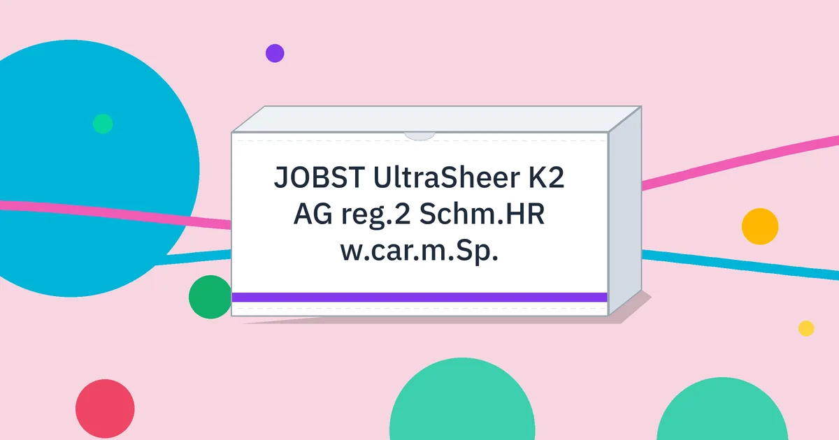 Symbolbild: Packung mit der Aufschrift JOBST UltraSheer K2 AG reg.2 Schm.HR w.car.m.Sp. (PZN 11261442) – Verfügbarkeit und Bezug in Apotheken in Frankfurt am Main