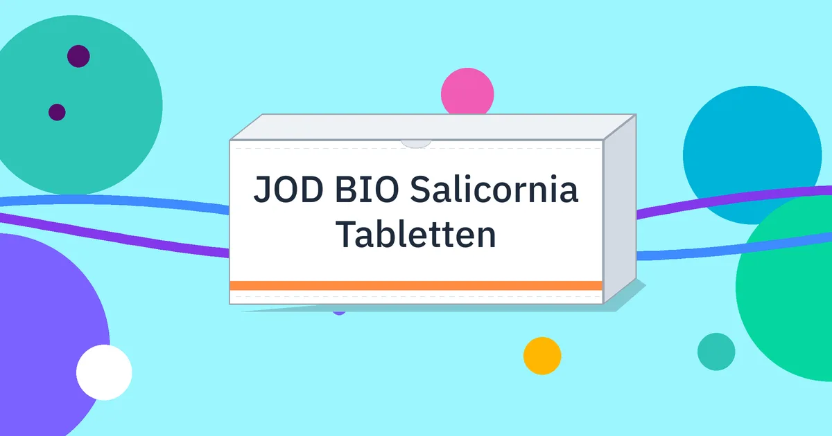Symbolbild: Packung mit der Aufschrift JOD BIO Salicornia Tabletten (PZN 16782602) – Verfügbarkeit und Bezug in Apotheken in Frankfurt am Main