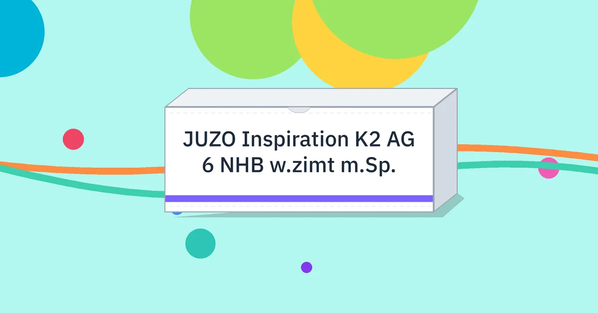 Symbolbild: Packung mit der Aufschrift JUZO Inspiration K2 AG 6 NHB w.zimt m.Sp. (PZN 14946910) – Verfügbarkeit und Bezug in Apotheken in Frankfurt am Main