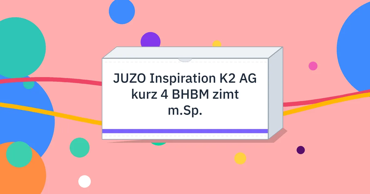 Symbolbild: Packung mit der Aufschrift JUZO Inspiration K2 AG kurz 4 BHBM zimt m.Sp. (PZN 14875305) – Verfügbarkeit und Bezug in Apotheken in Frankfurt am Main