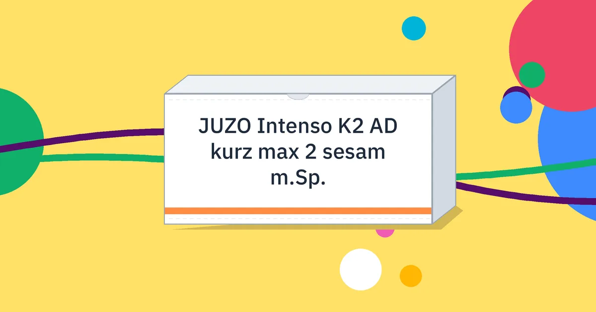 Symbolbild: Packung mit der Aufschrift JUZO Intenso K2 AD kurz max 2 sesam m.Sp. (PZN 18608624) – Verfügbarkeit und Bezug in Apotheken in Frankfurt am Main