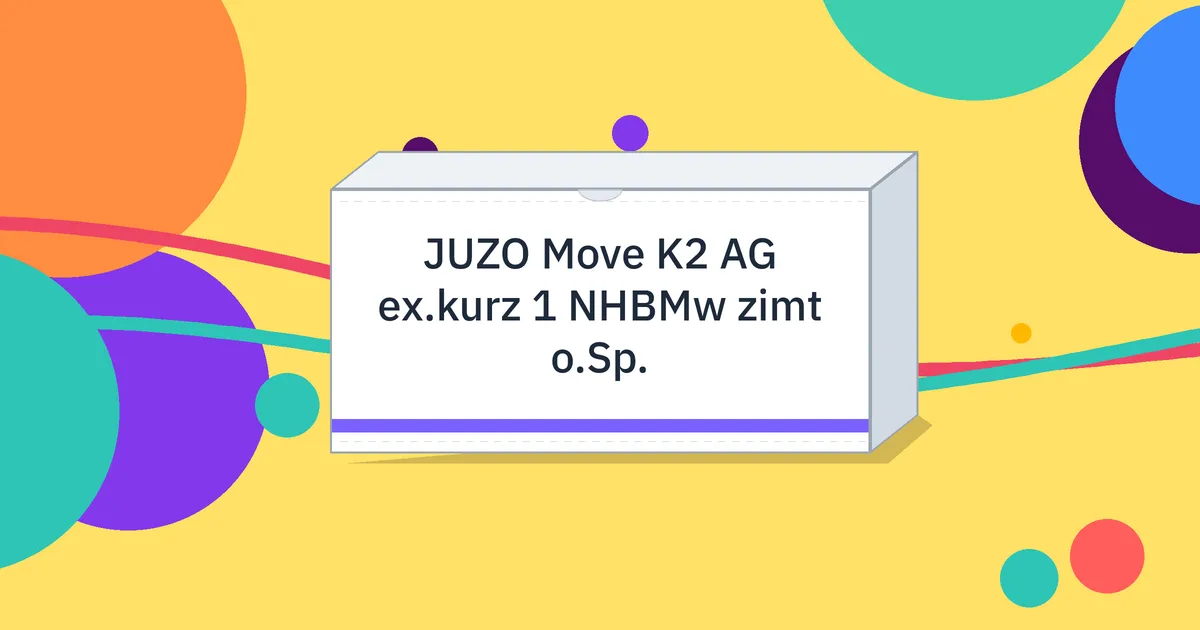 Symbolbild: Packung mit der Aufschrift JUZO Move K2 AG ex.kurz 1 NHBMw zimt o.Sp. (PZN 18533398) – Verfügbarkeit und Bezug in Apotheken in Frankfurt am Main