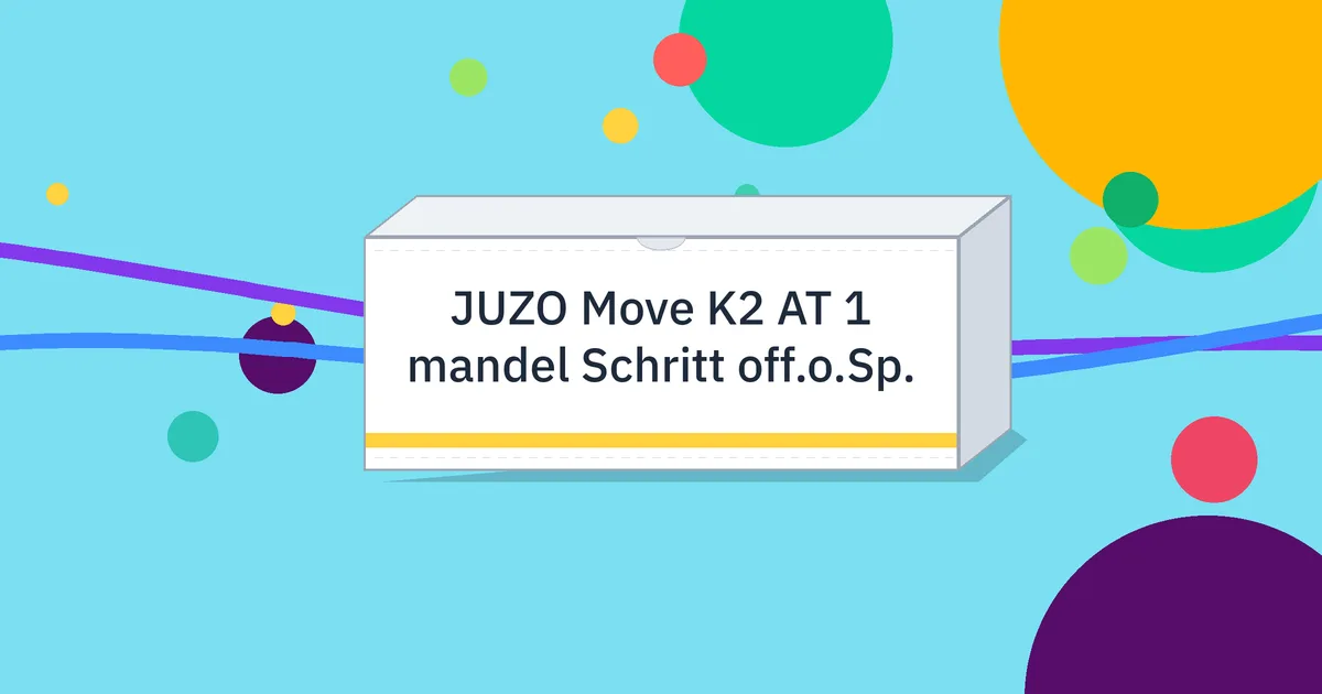 Symbolbild: Packung mit der Aufschrift JUZO Move K2 AT 1 mandel Schritt off.o.Sp. (PZN 20669840) – Verfügbarkeit und Bezug in Apotheken in Frankfurt am Main