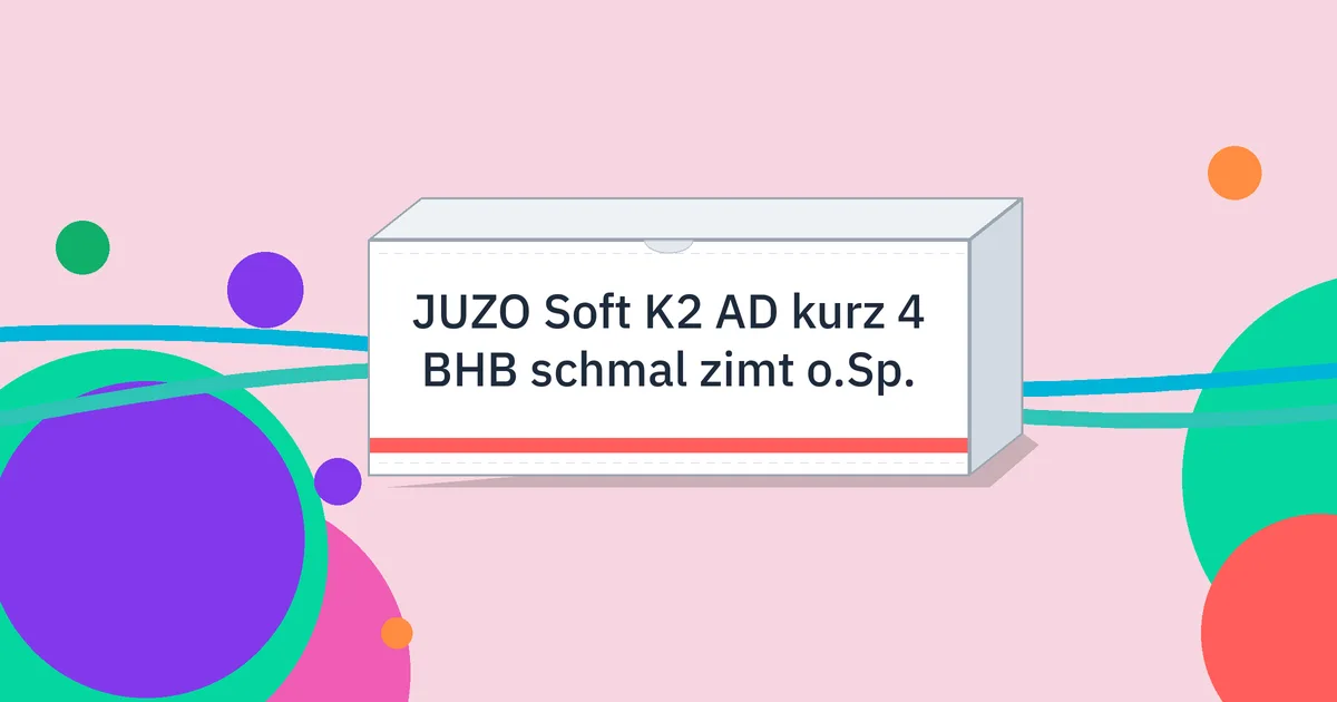 Symbolbild: Packung mit der Aufschrift JUZO Soft K2 AD kurz 4 BHB schmal zimt o.Sp. (PZN 15467620) – Verfügbarkeit und Bezug in Apotheken in Frankfurt am Main