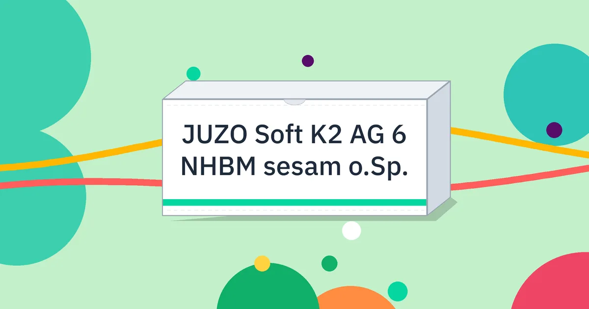 Symbolbild: Packung mit der Aufschrift JUZO Soft K2 AG 6 NHBM sesam o.Sp. (PZN 14997468) – Verfügbarkeit und Bezug in Apotheken in Frankfurt am Main