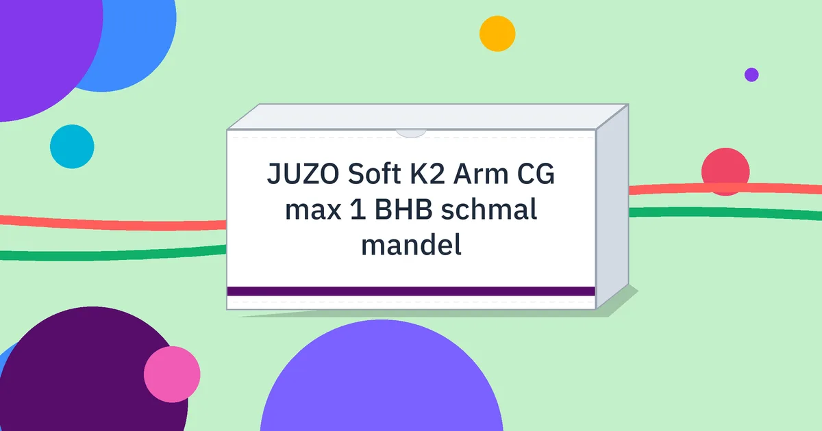 Symbolbild: Packung mit der Aufschrift JUZO Soft K2 Arm CG max 1 BHB schmal mandel (PZN 15513449) – Verfügbarkeit und Bezug in Apotheken in Frankfurt am Main