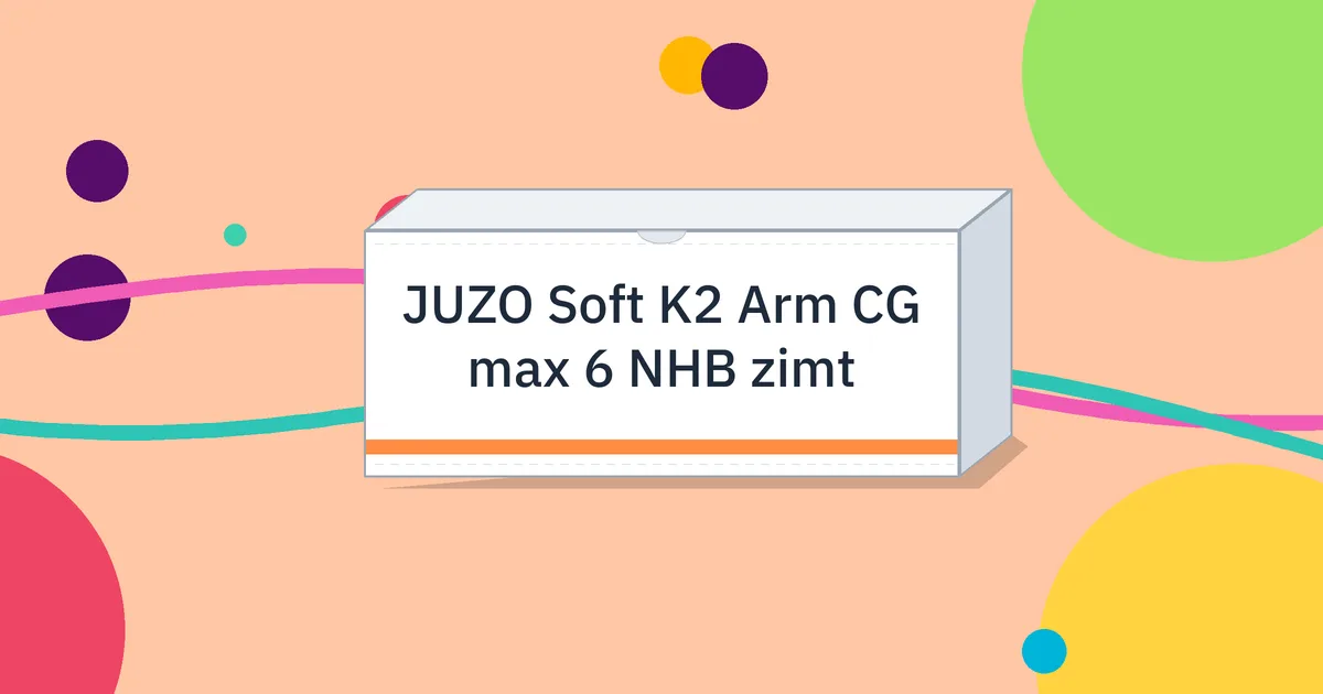 Symbolbild: Packung mit der Aufschrift JUZO Soft K2 Arm CG max 6 NHB zimt (PZN 15512616) – Verfügbarkeit und Bezug in Apotheken in Frankfurt am Main